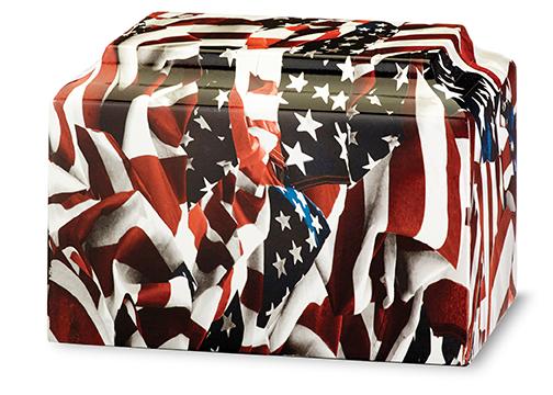 American Flag Themed Applique on Cultured Marble | Cremation Urns ...